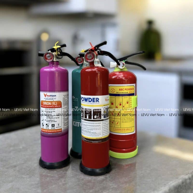 Bình chữa cháy mini 1 lít Orion OR1 chuyên pin lithium • LEVU Việt Nam