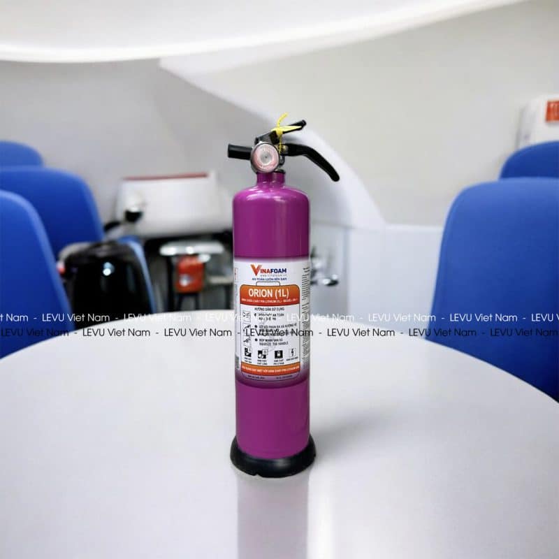 Bình chữa cháy mini 1 lít Orion OR1 chuyên pin lithium • LEVU Việt Nam