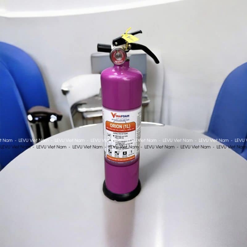 Bình chữa cháy mini 1 lít Orion OR1 chuyên pin lithium • LEVU Việt Nam