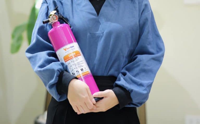 Bình chữa cháy mini 1 lít Orion OR1 chuyên pin lithium • LEVU Việt Nam