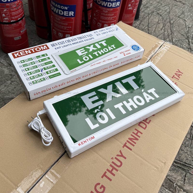 Đèn exit Kentom chỉ dẫn lối thoát hiểm pccc • LEVU Việt Nam