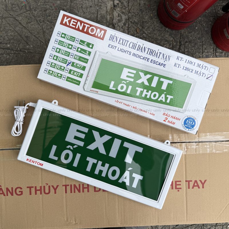 Đèn exit Kentom chỉ dẫn lối thoát hiểm pccc • LEVU Việt Nam